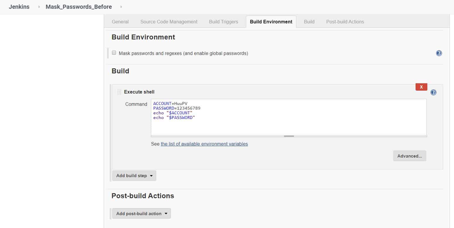 Hide password in Jenkins console - DevopsRoles.com Better 2025