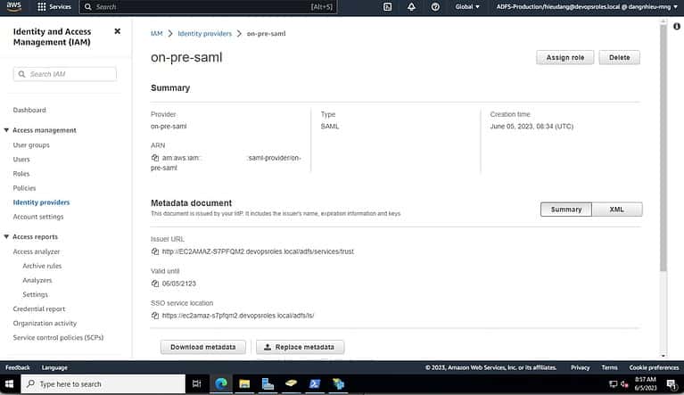 Using Windows Active Directory ADFS and SAML 2.0 to login AWS Console note - DevopsRoles.com ...